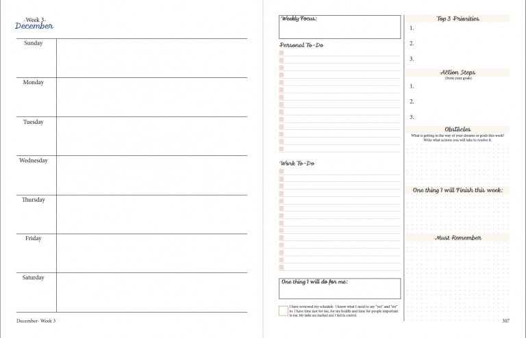 Printable Undated Planner | New Life Counseling